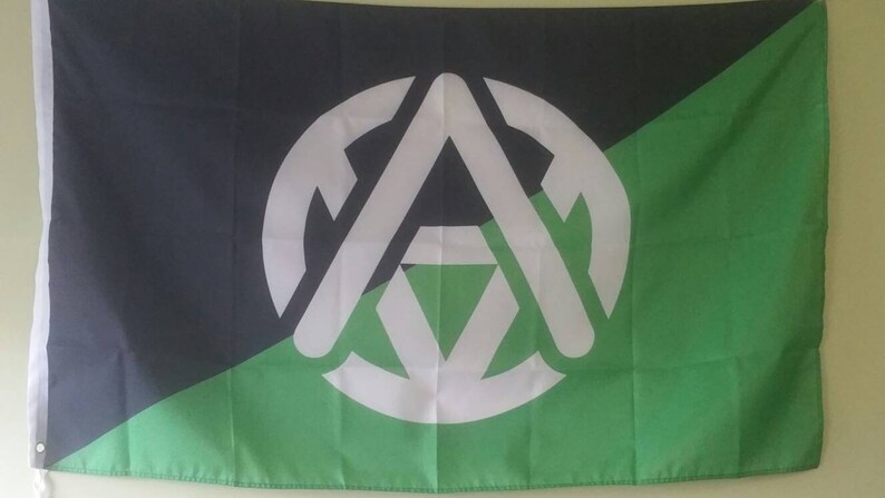 Anarcho-veganism Veganarchism Flag Banner 3x5Ft Anarchism | Etsy