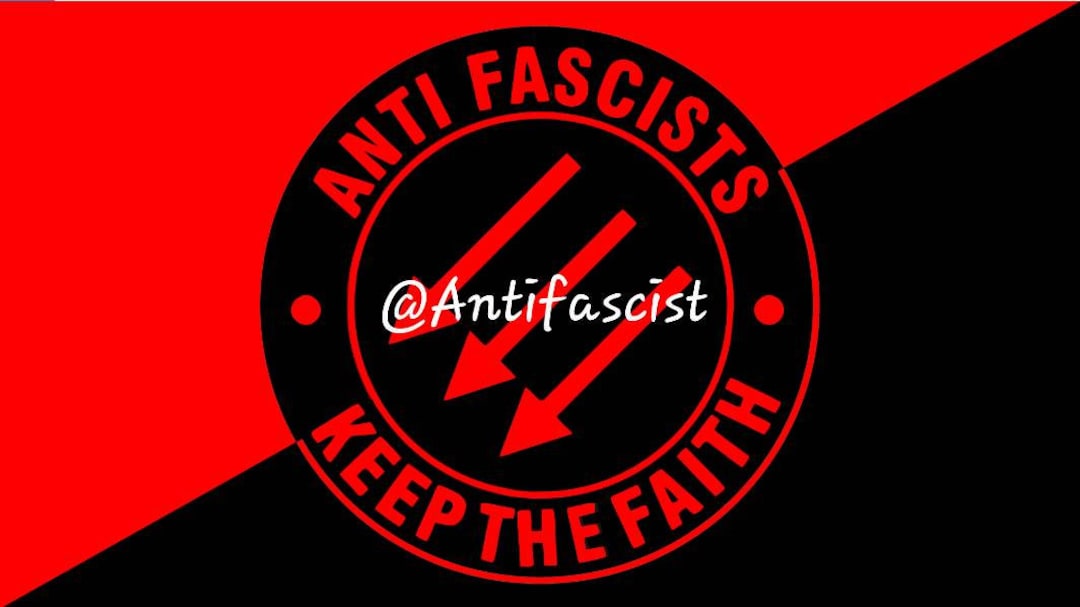 Anti-fascist Keep the Fight Flag Banner Antifa Antifascism Anti-nazi ...