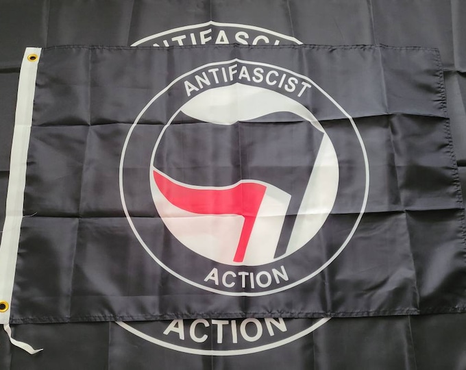 Antifascist Action SMALL 2X3FT Flag Banner (006) Antifa Anti-nazi Anti ...