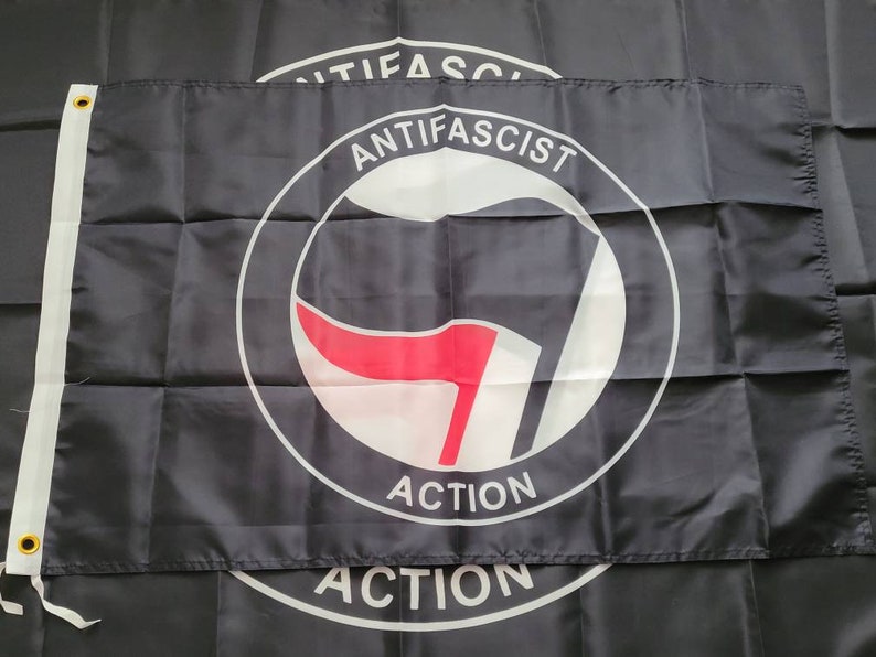 Antifascist Action SMALL 2X3FT Flag Banner (006) Antifa Anti-nazi Anti ...