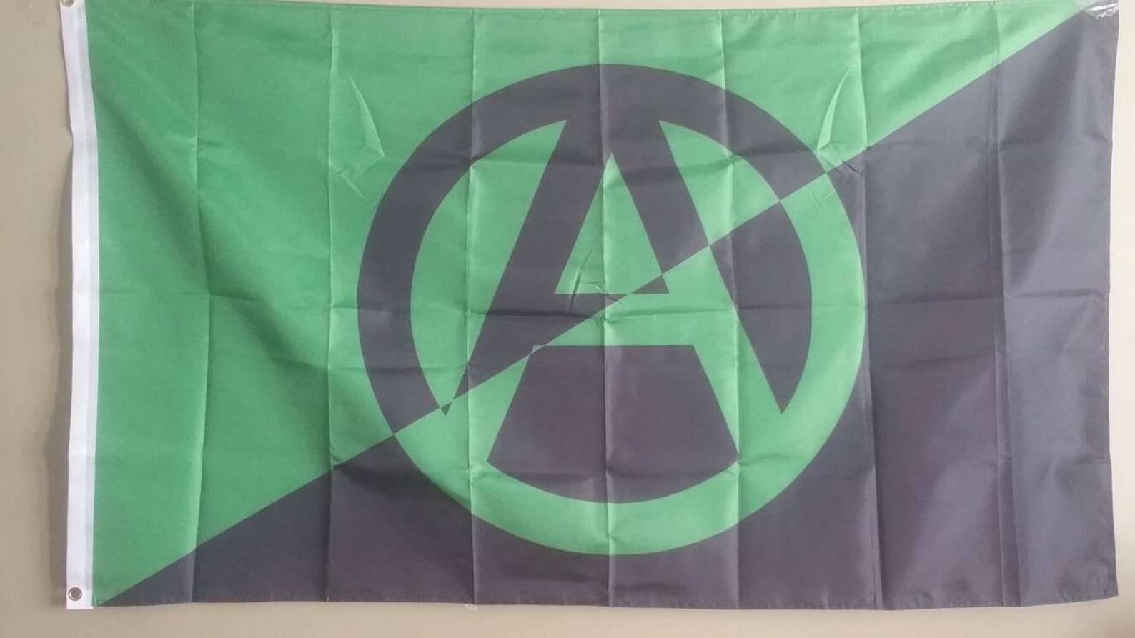 Green Anarchy (1) Flag Banner 3x5ft Anarcho-primitivism Eco Anarchism ...
