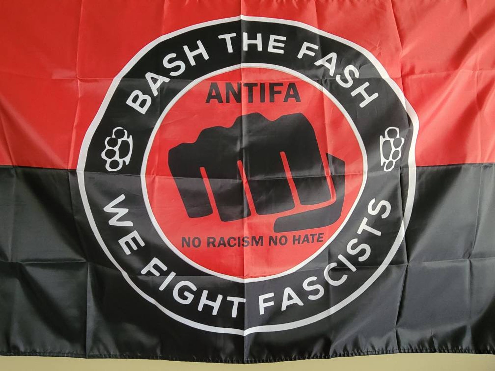 Bash The Fash Flag Banner 3x5Ft Antifa Antifascist Antifascism | Etsy