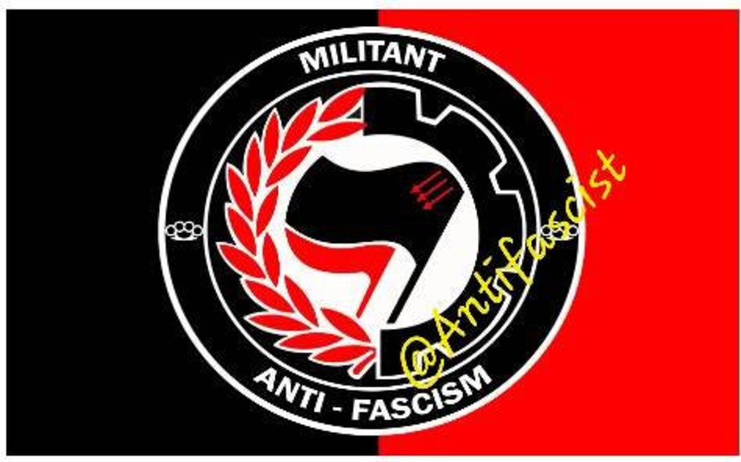 Militant Anti-fascism Flag Banner 3x5ft Antifa Antifascist Anarchist ...