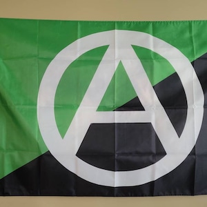 Green Anarchy 2 Flag Banner 3x5Ft Anarcho-Primitivism Eco | Etsy