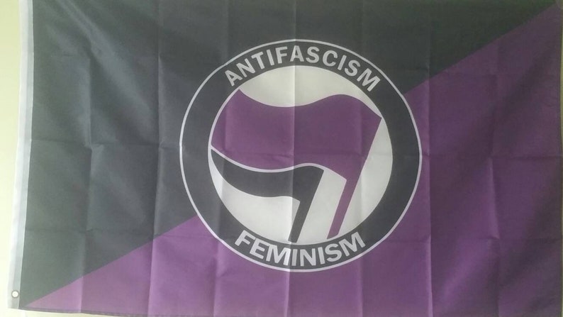 Antifascism Feminism 3 Flag Banner 3x5ft Feminist Antifascist Anarcho ...