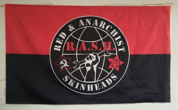 Red & Anarchist Skinheads R.A.S.H Flag Banner Antifascist | Etsy