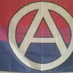 Anarchy Bisexual Flag Banner 3x5ft Anti-transphobic Action Transphobia ...