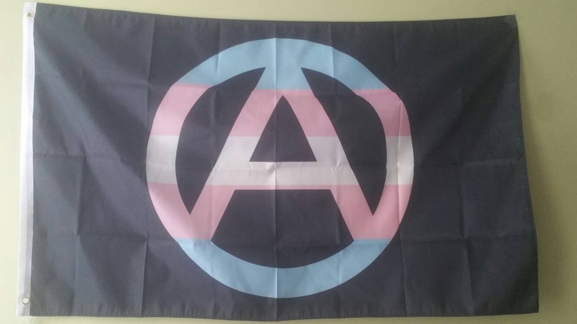 Transgender Anarchy Flag Banner 3x5Ft Bisexual Pride Anarchist | Etsy