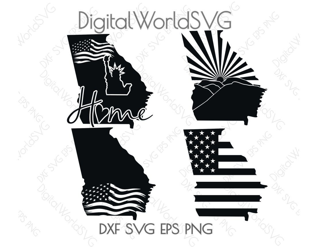 Georgia State Digital Vector File Svg, Flag USA, Home, Clip Art, Statue ...