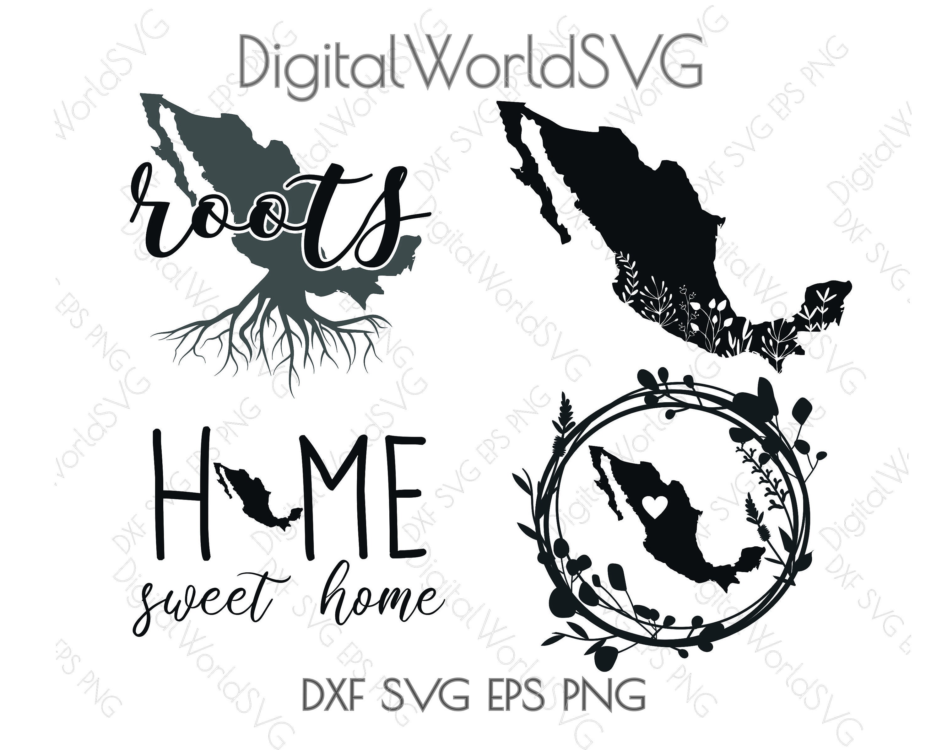 Mexico digital file svg png dxf eps Cut file for Silhouette | Etsy