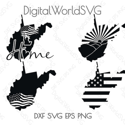 West Virginia State Digital File Svg Png Dxf Eps Cut File for - Etsy