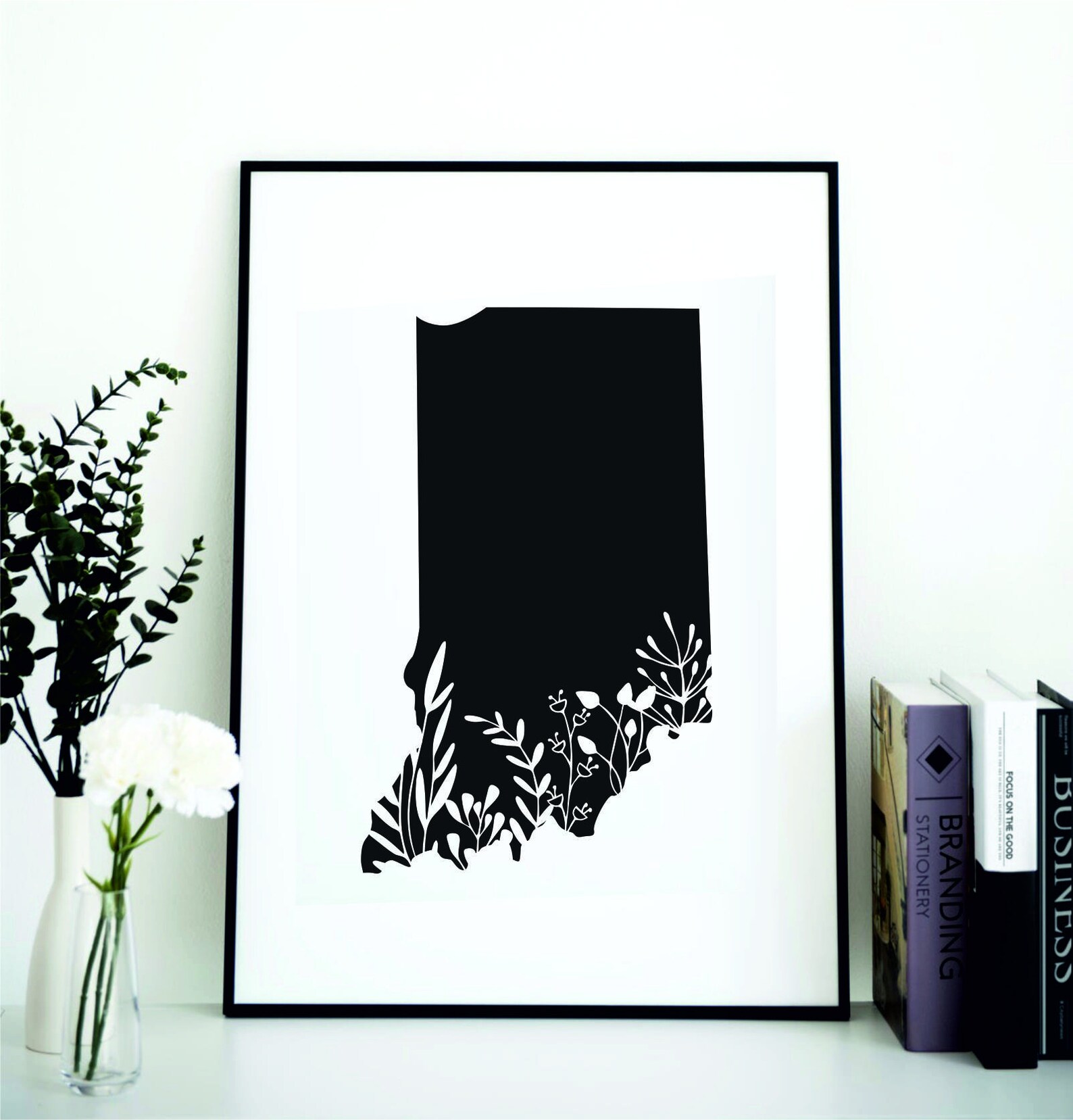 Indiana State Digital File Home Sweet Home Floral Design - Etsy