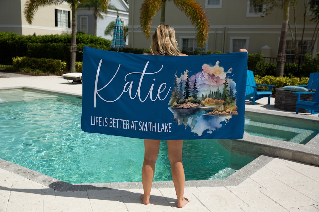 Lake Beach Towel,personalized Lake Cabin Gifts, Lake Gifts for Mom ...