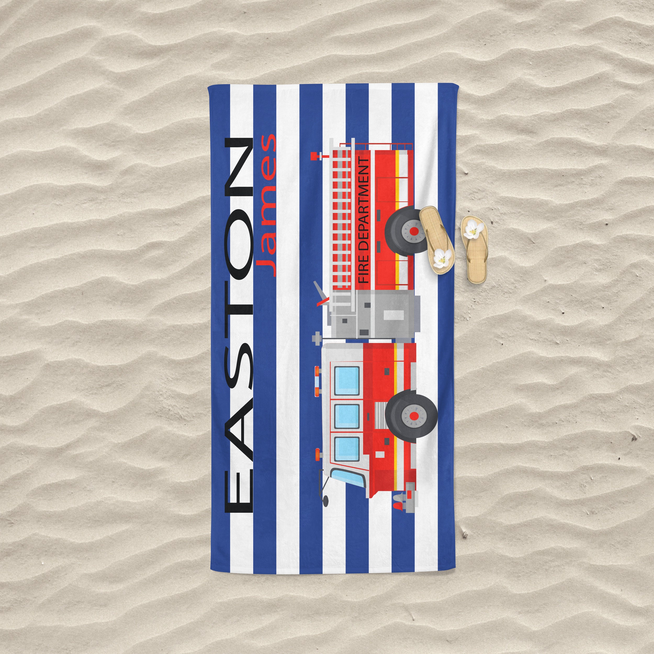 Firetruck, Fire Truck Towel, Kids Beach Towels Personalized, Beach ...