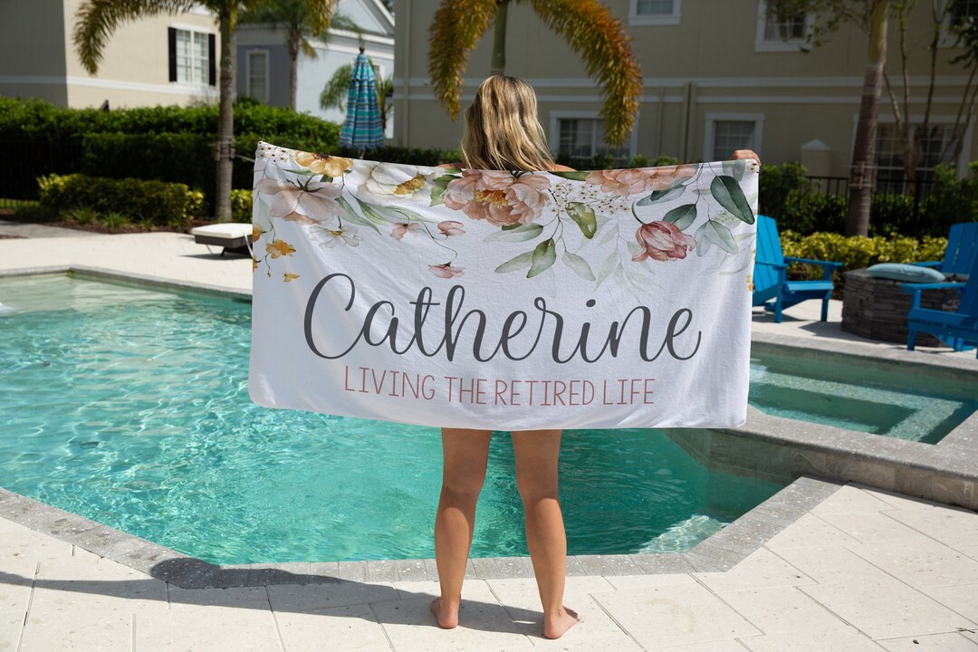 Personalized Retirement Gift, Retirement Beach Towel, Gifts for ...