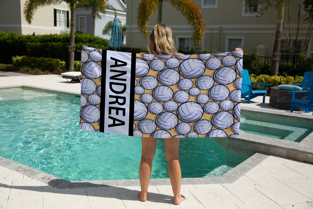 Volleyball Beach Towel, Custom Pool Towel, Personalized Towel for ...