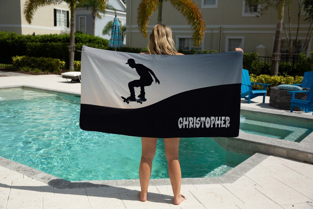 Skateboard Pool Towel, Skateboard Decorations, Skate Board Beach Towel ...