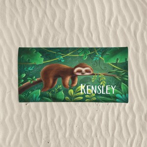 Sloth Beach Towel, Sloth Birthday, Sloth Baby Shower, Personalized ...