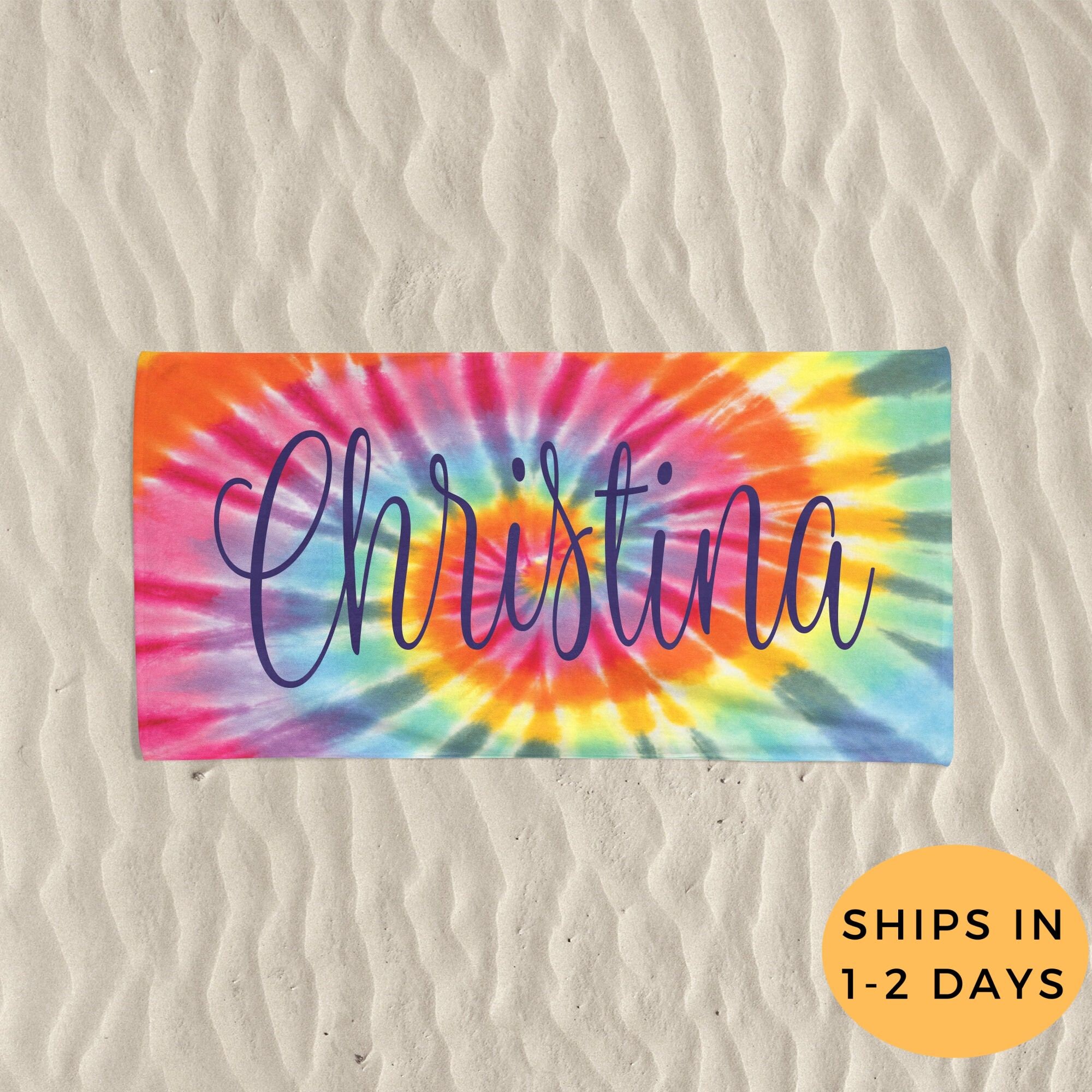 Tye Dye Beach Towel Personalized Beach Towel Pool Decor | Etsy