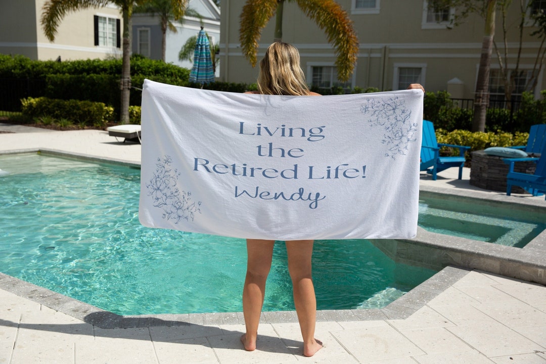 Retirement Gift Idea, Personalized Retirement Beach Towel, Retirement ...