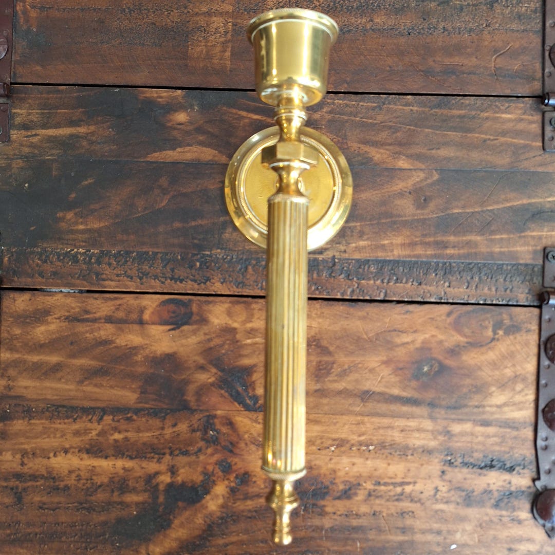 80's Vintage Heavy Brass Wall Sconce. Beautiful Piece - Etsy
