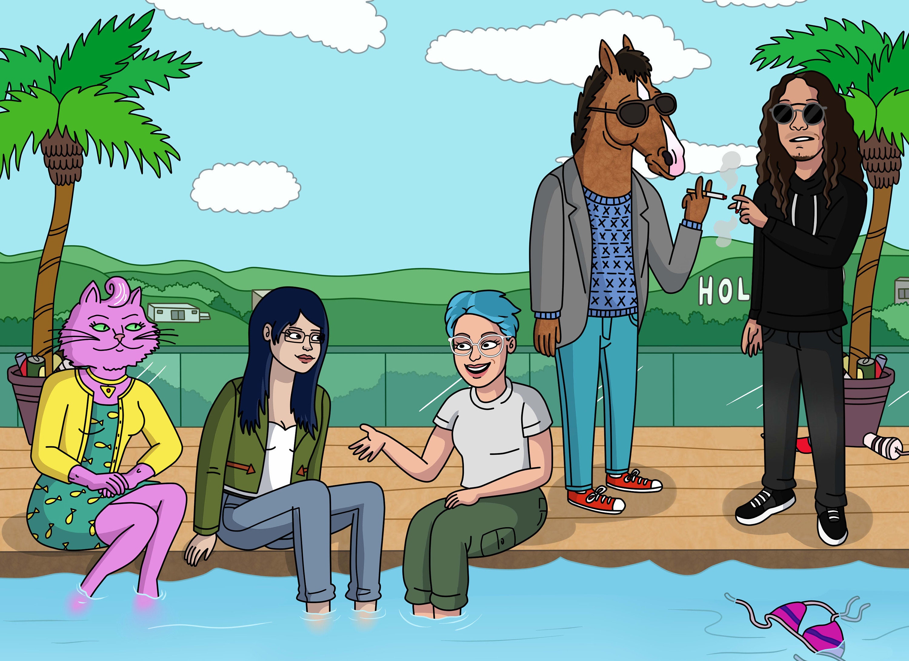 Bojack Horseman Cartoon, Custom Bojack Horseman Family Portrait, Couple ...