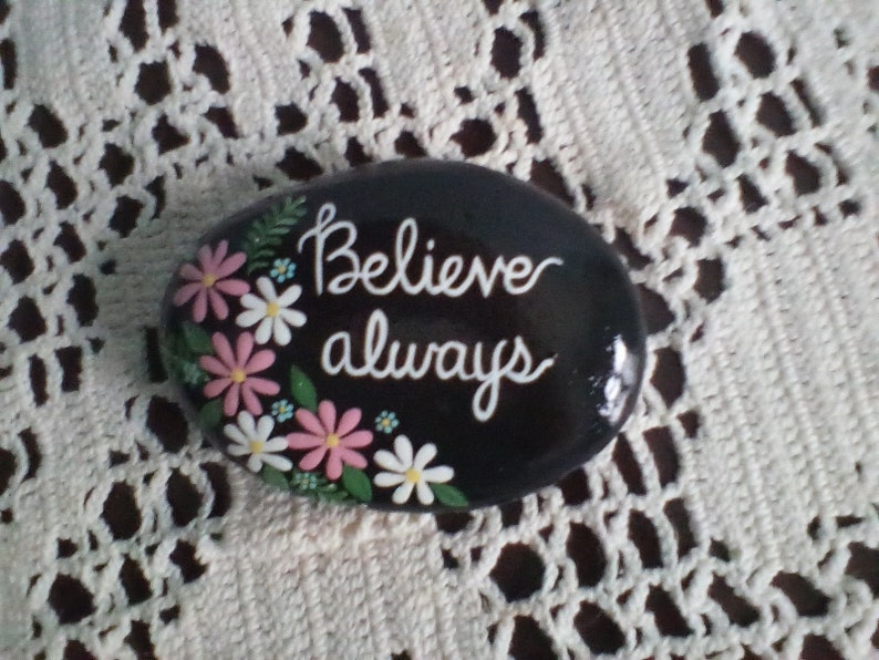 Believe Always Painted Rock | Etsy
