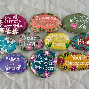 Inspirational Painted Rocks - Set of 10 - Etsy