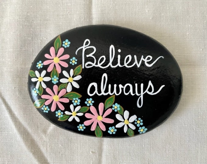 Believe Always Painted Rock - Etsy