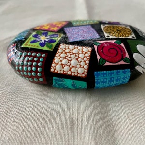 Square Design Painted Rock - Etsy