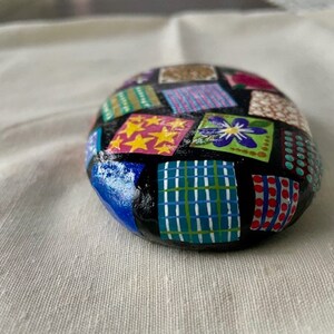 Square Design Painted Rock - Etsy