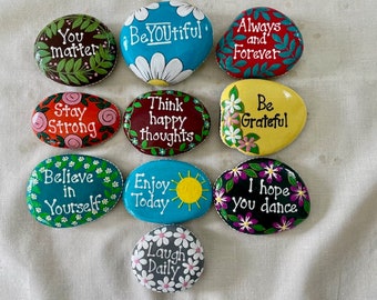 Suicide Awareness Painted Rocks, Mental Health Rocks, Encouraging Gifts ...
