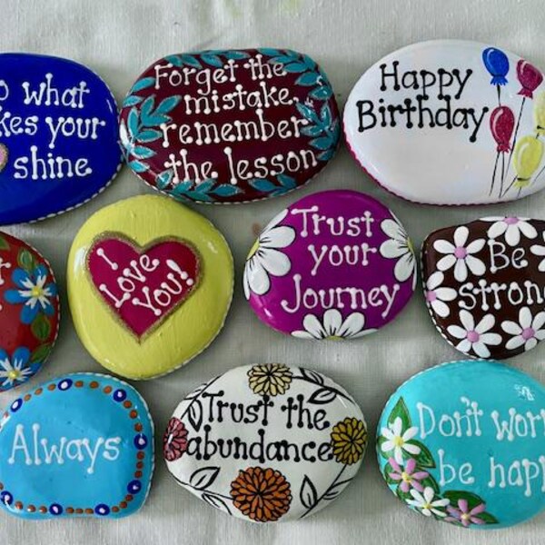 Painted Rocks With Inspirational Sayings - Etsy