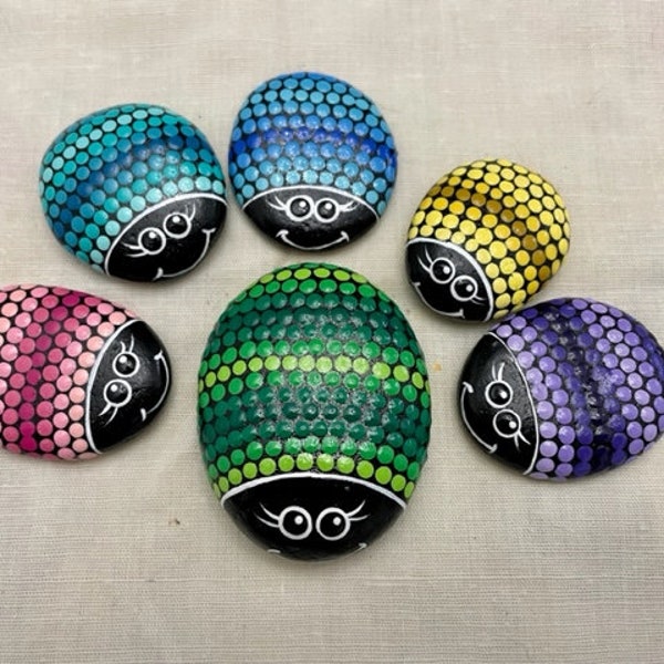 Ladybug Painted Rocks - Etsy