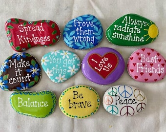 Suicide Awareness Painted Rocks, Mental Health Rocks, Encouraging Gifts ...