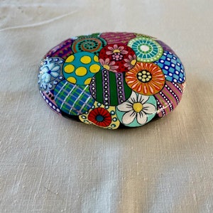 Circle Design Painted Rock - Etsy