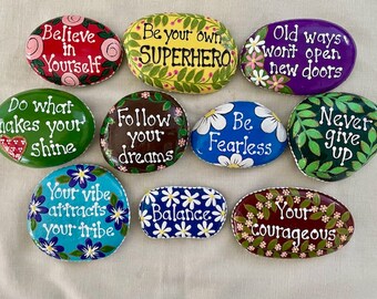 Suicide Awareness Painted Rocks, Mental Health Rocks, Encouraging Gifts ...