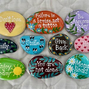 Inspirational Painted Rocks - Set of 10 - Etsy