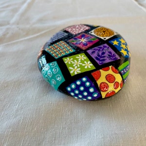 Square Design Painted Rock - Etsy
