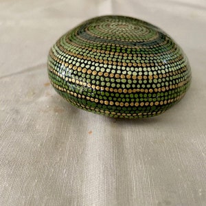 Green Dotted Painted Rock - Etsy
