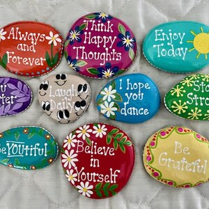 Inspirational Painted Rocks - Set of 10 - Etsy