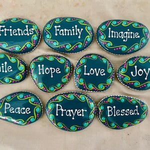 Inspirational Painted Rocks Set of 10 - Etsy