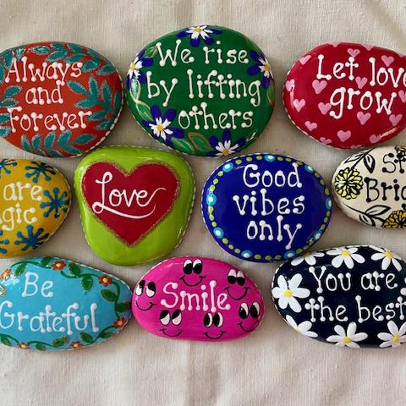 Heart Painted Rocks - Etsy