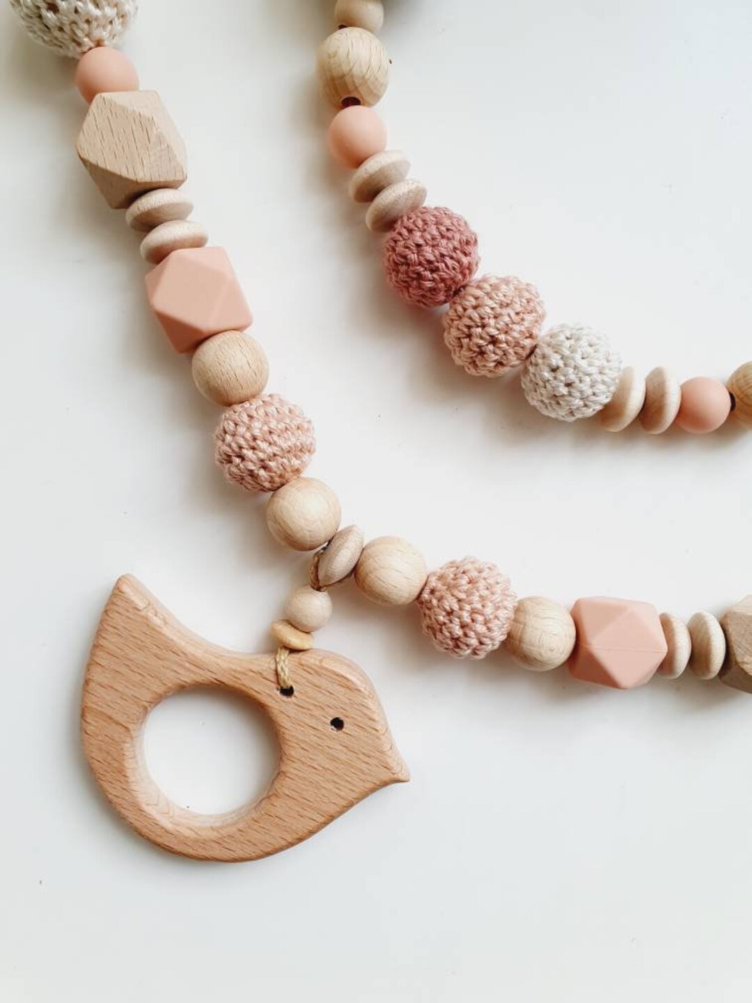 Crocheted Set of Stroller Chain and Pacifier Chain "livi" Girl ...