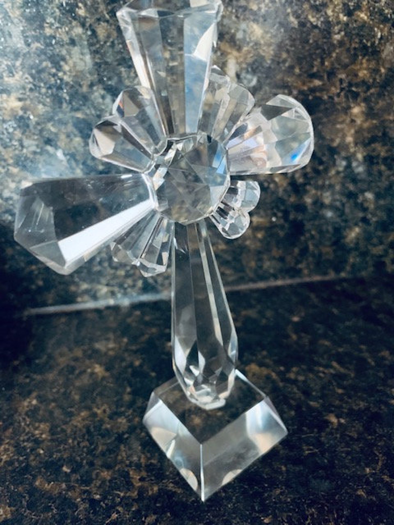 Crystal Cross Standing on Pedestal Sold in Glossy White Gift - Etsy