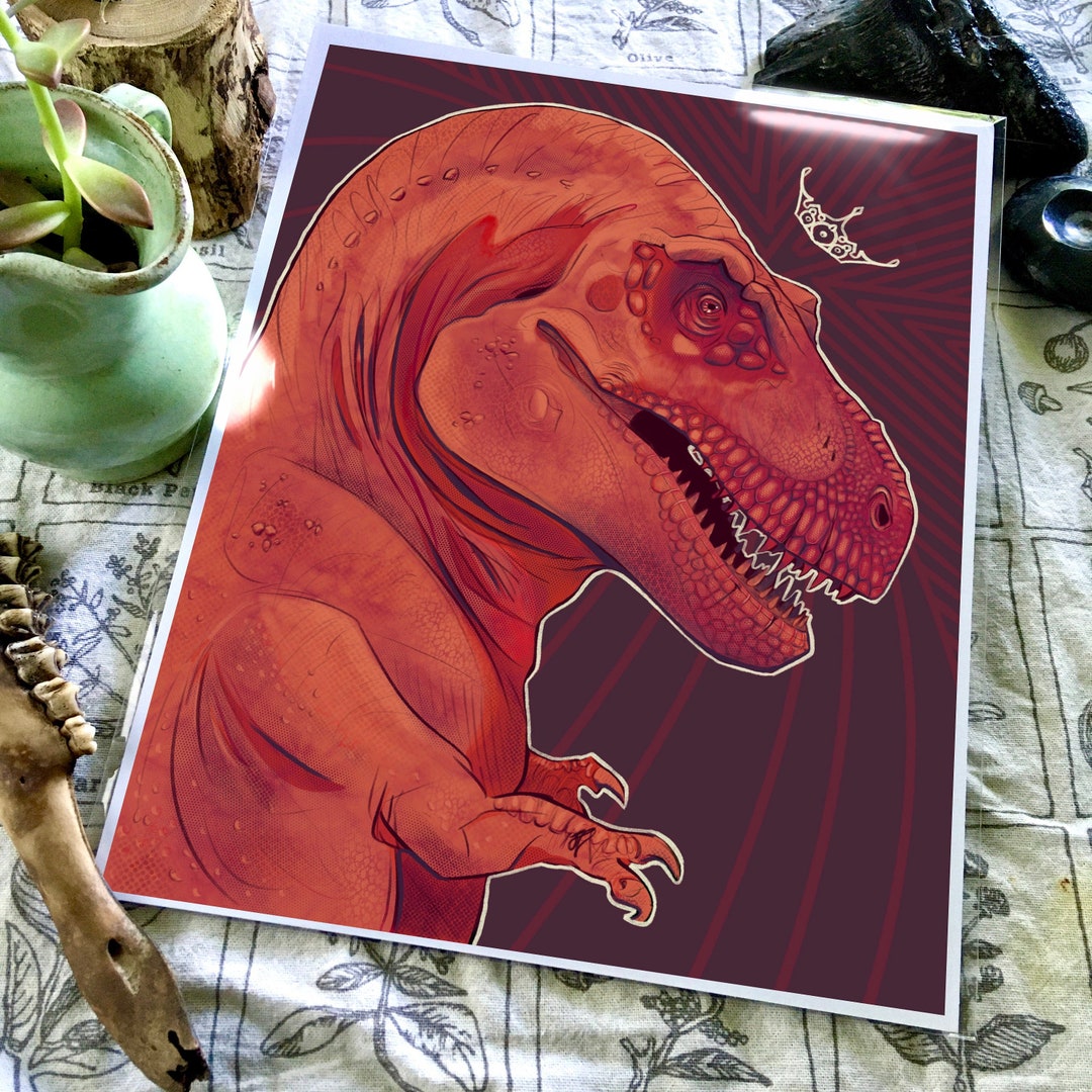 Tyrannosaurus Rex Long Live the King Dinosaur Art Print - Etsy