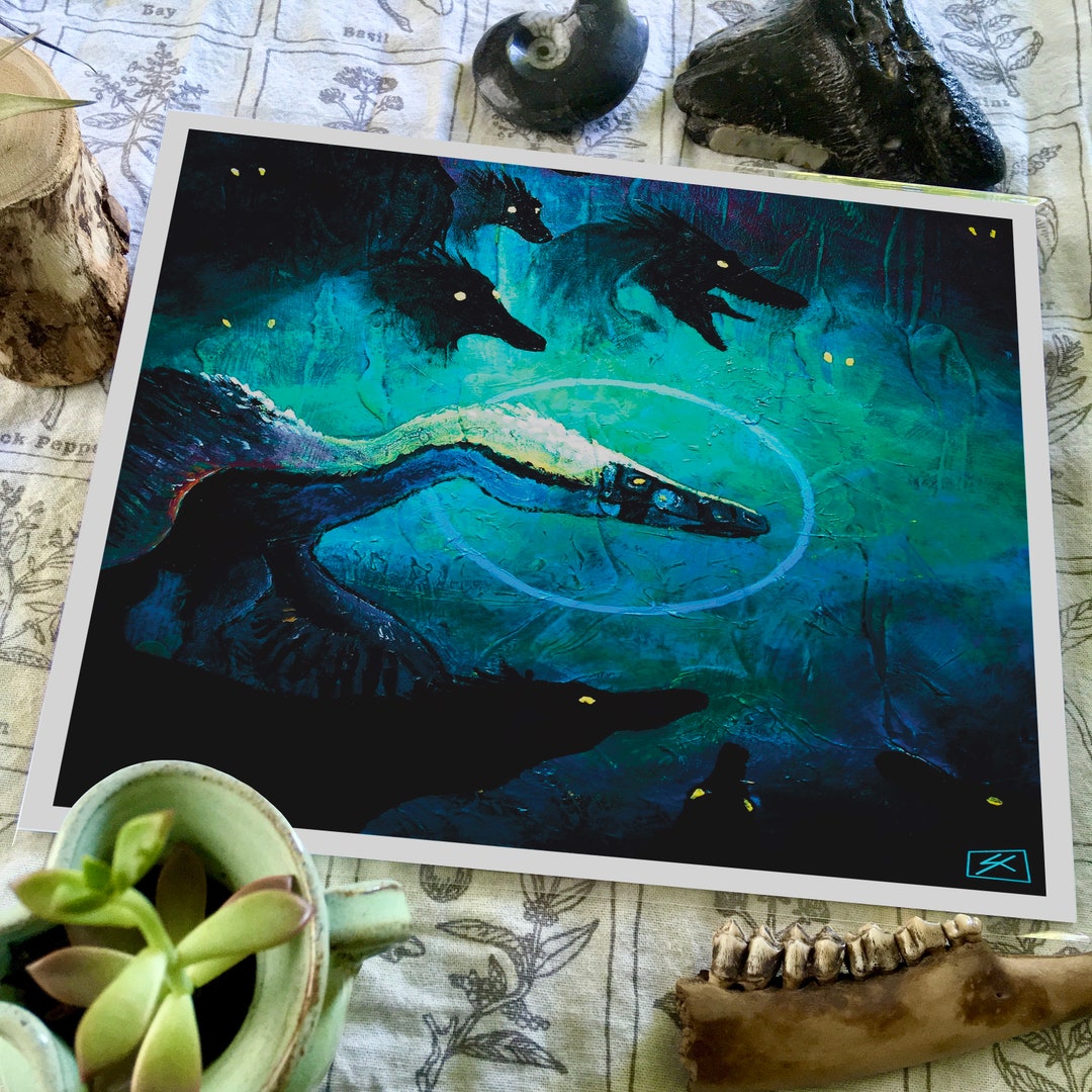 Raptor Dromeosaur Dinosaur Art Print - Etsy