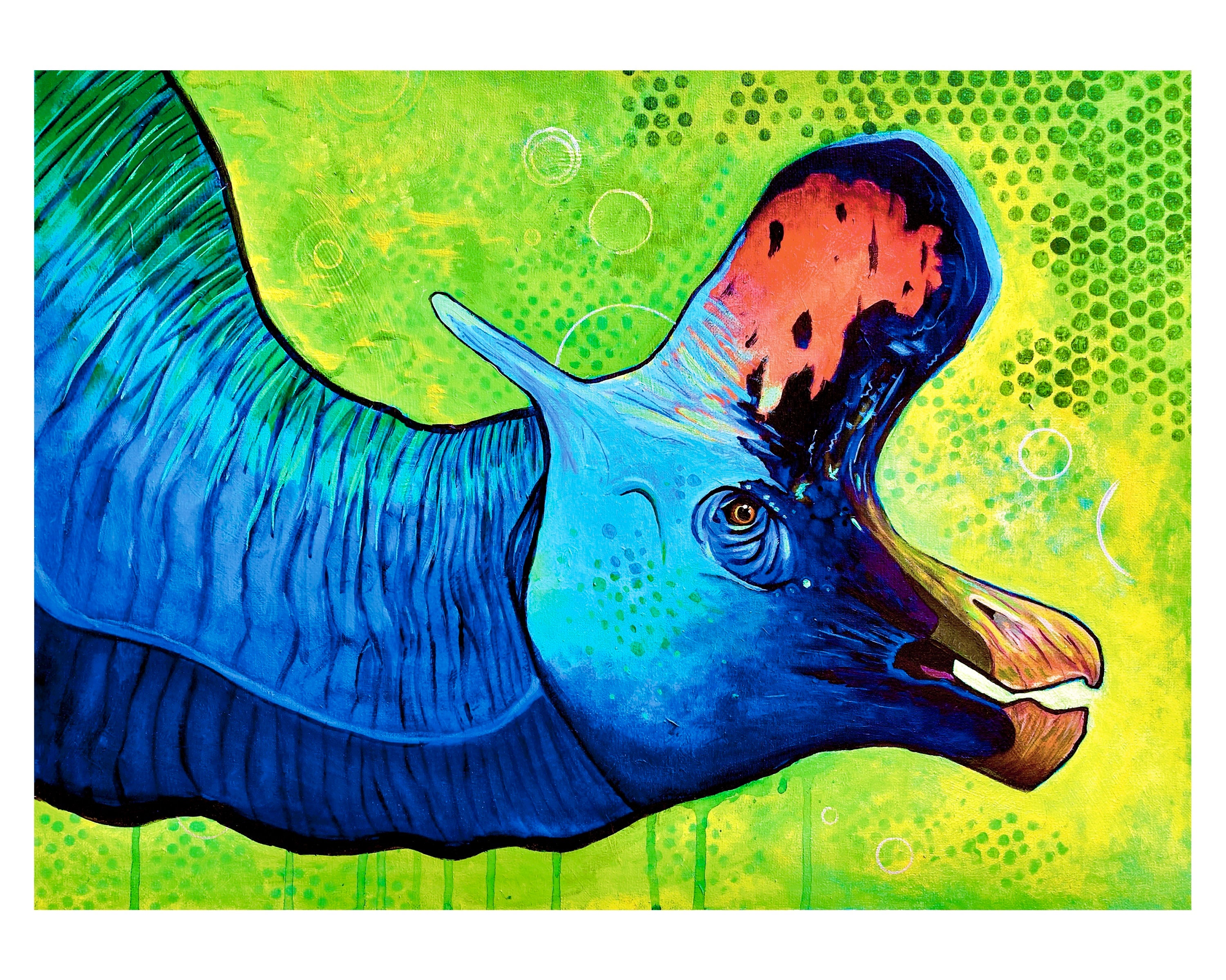 Lambeosaurus Dinosaur Art Print: Hadrosaur Painting, 8x10 - Etsy