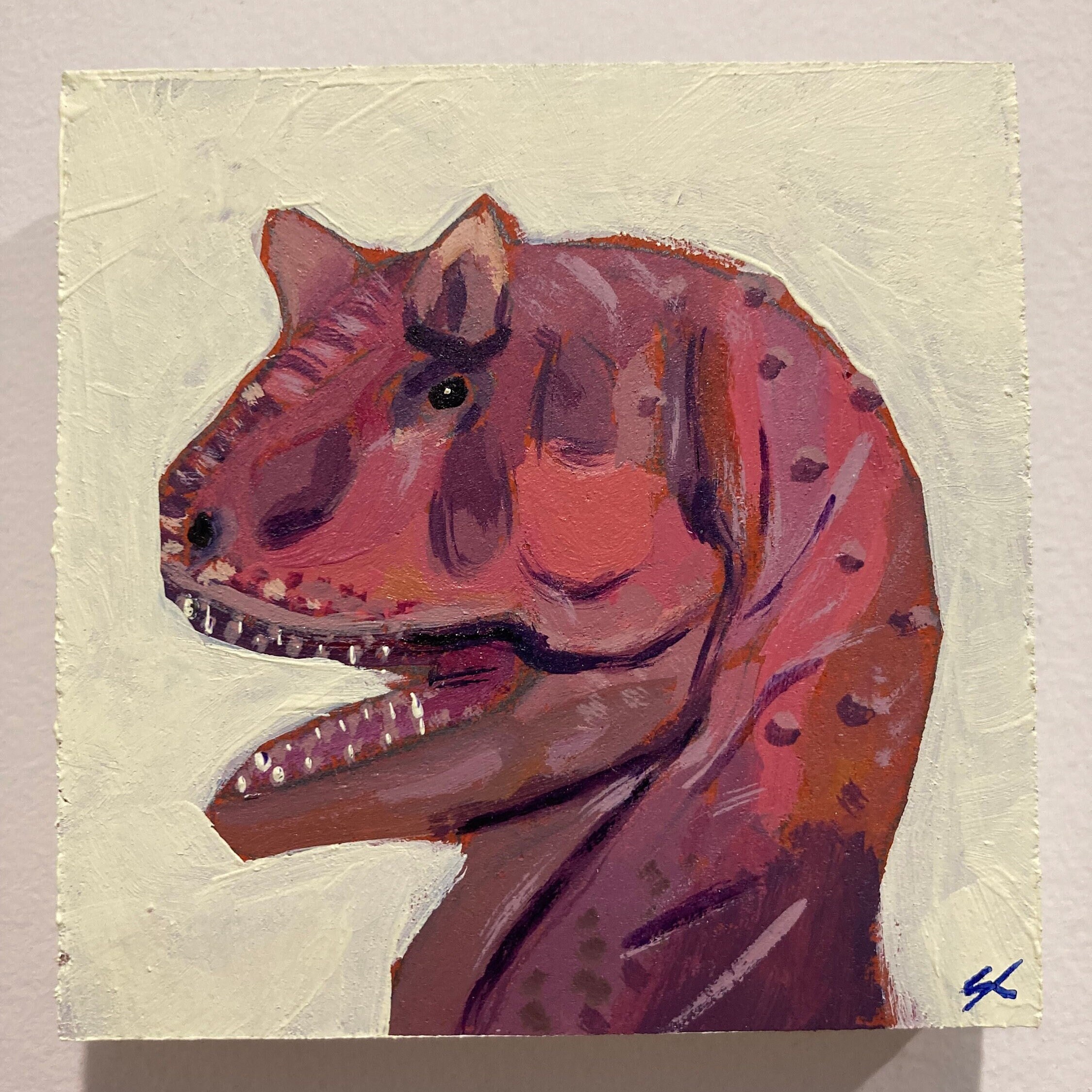 Carnotaurus 3x3 Original Acrylic Painting - Etsy