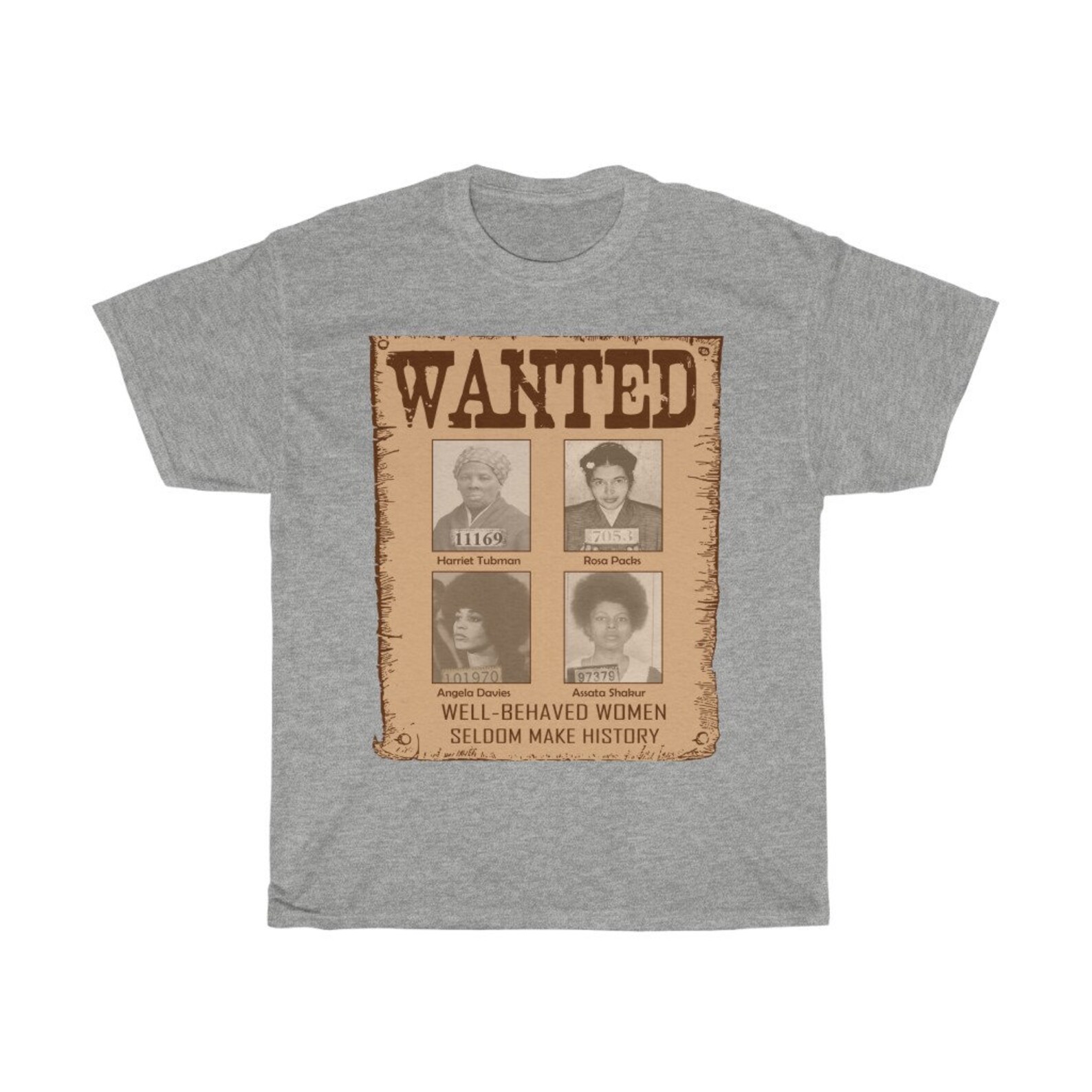 Wanted Poster T-shirt Wanted Heroines Poster Tee Activist - Etsy